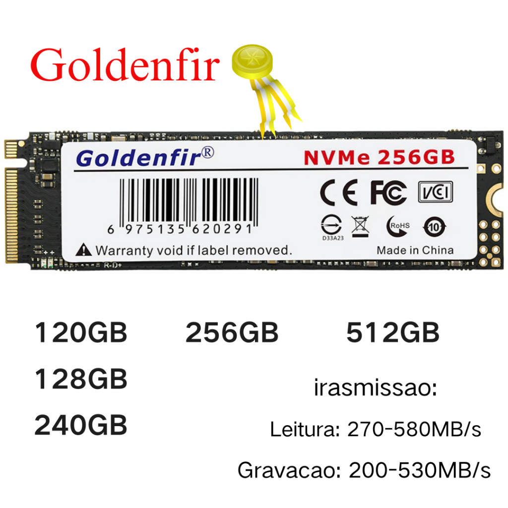 Goldenfir NVMe PCIe M.2 120GB 128GB 240GB 256GB 512GB SSD for Laptop ...