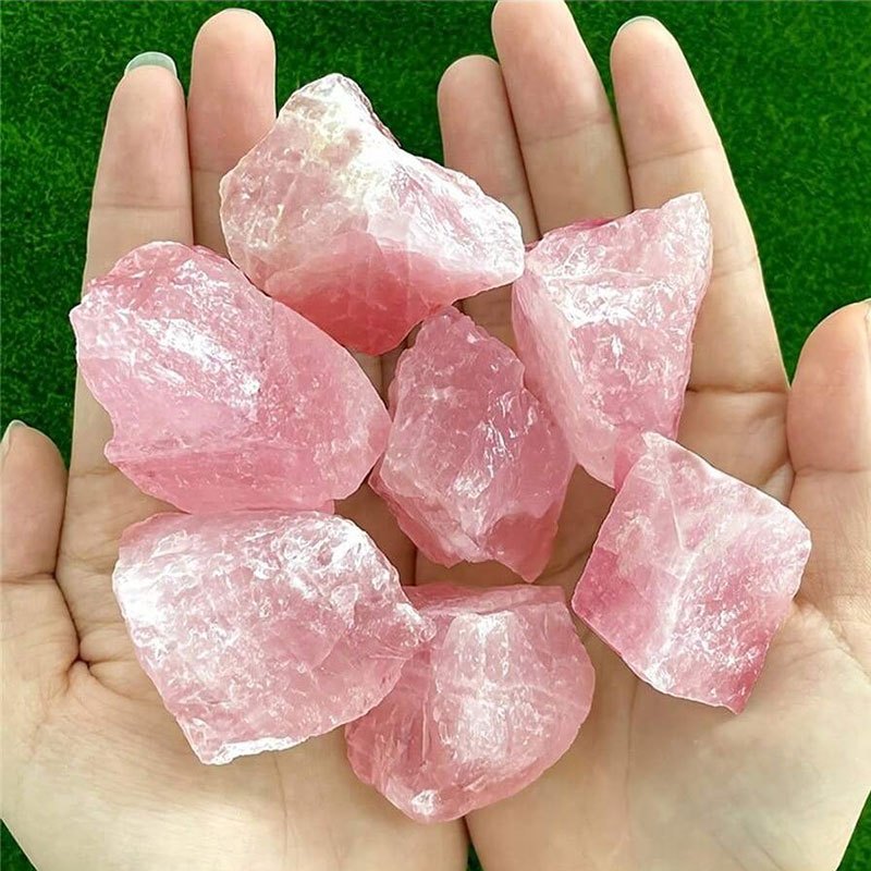 1pc Rose Quartz Raw Stones Natural Pink Crystal Home Decor Fish Tank ...