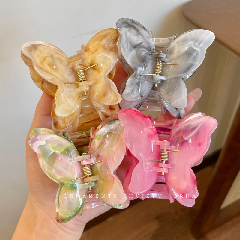 Mermaid Butterfly Hair Clip Sweet Girl Fairy Porcelain Flower Hair ...