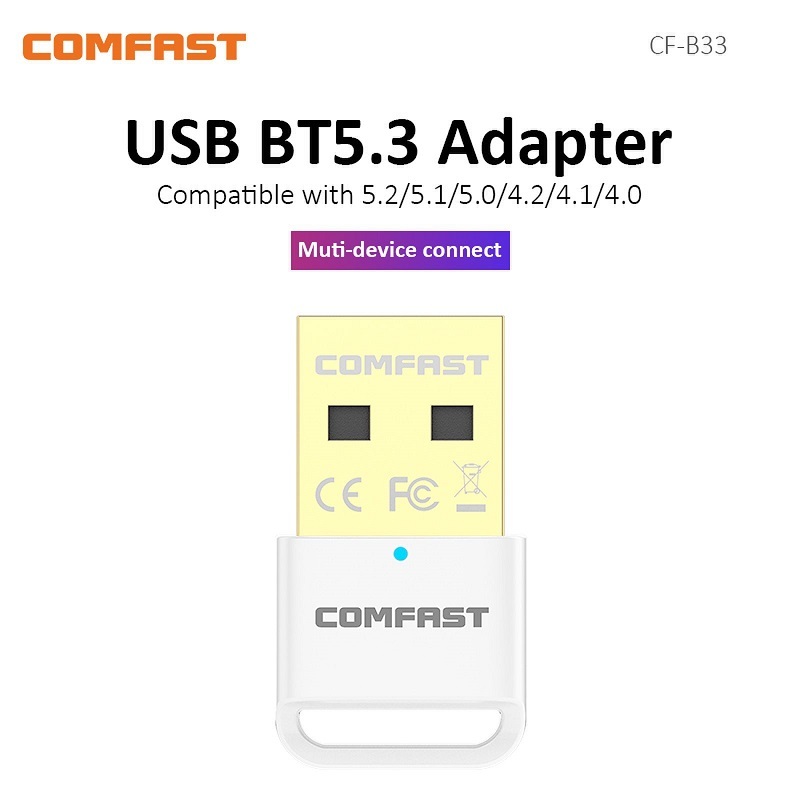 USB Bluetooth5.3 Dongle Free Driver BT devices Music Data Transfer ...