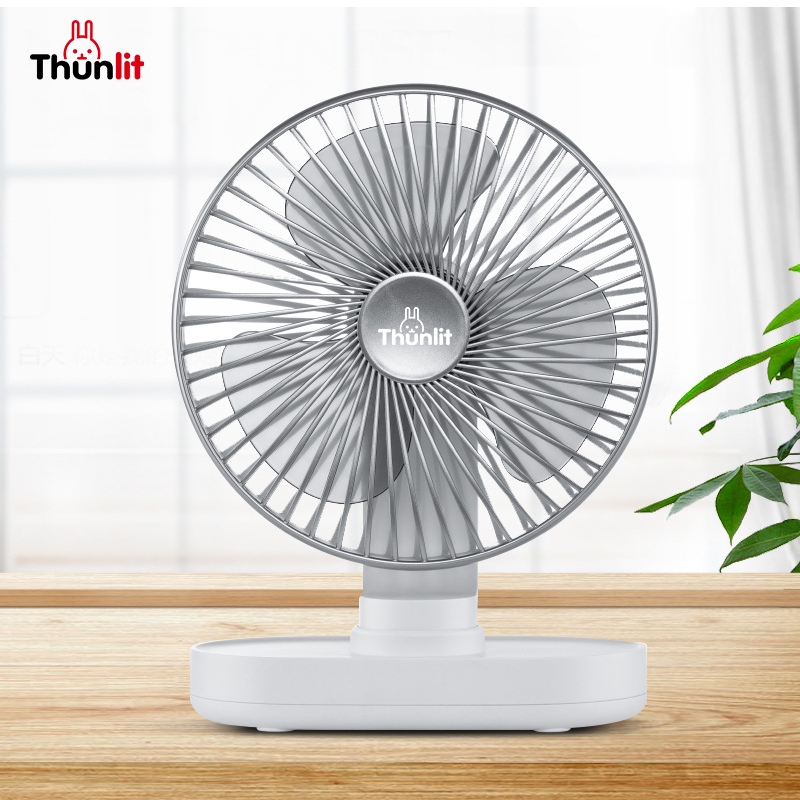 Thunlit Electric Desk Fan 6 Inch Oscillating 5000mAh Rechargeable ...