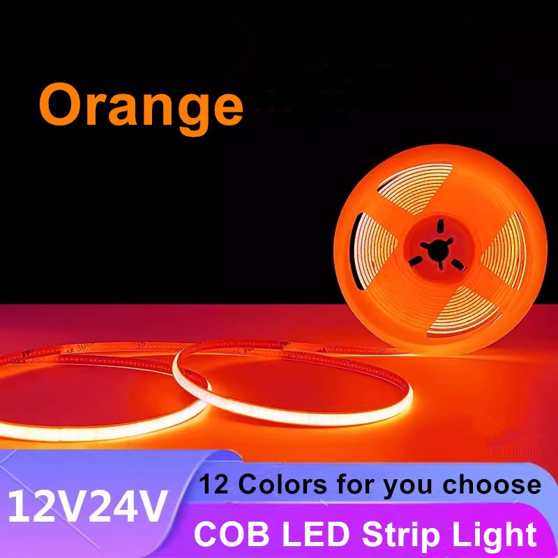 High Brightness COB LED Strip Light 12V 24V Self Adhesive Simulated ...