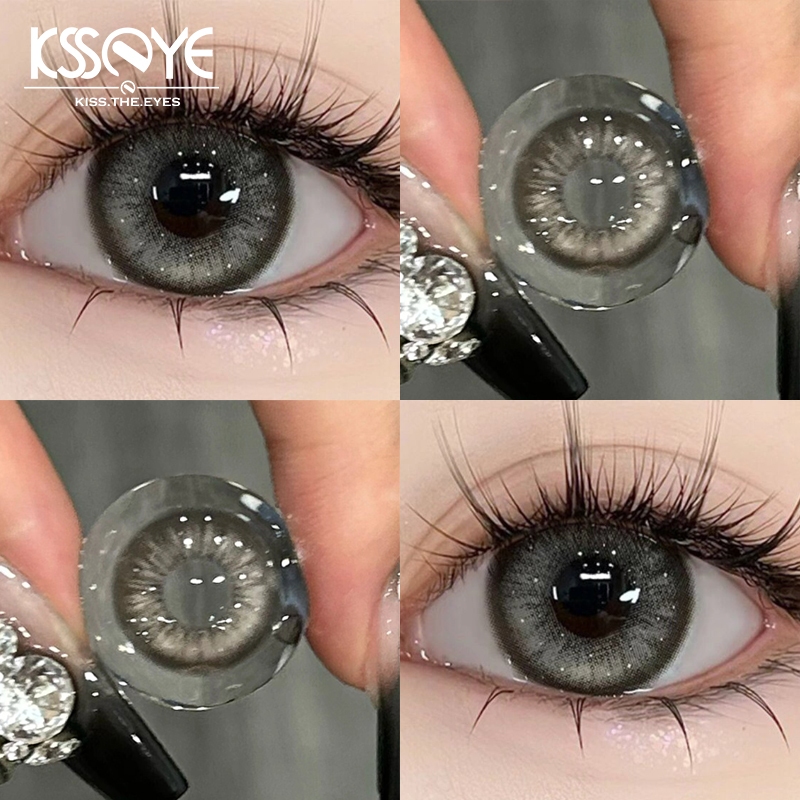 Ksseye 2pcs Grey Contact Lens Doll Eyes14.5MM Natural Soft Lense Yearly ...