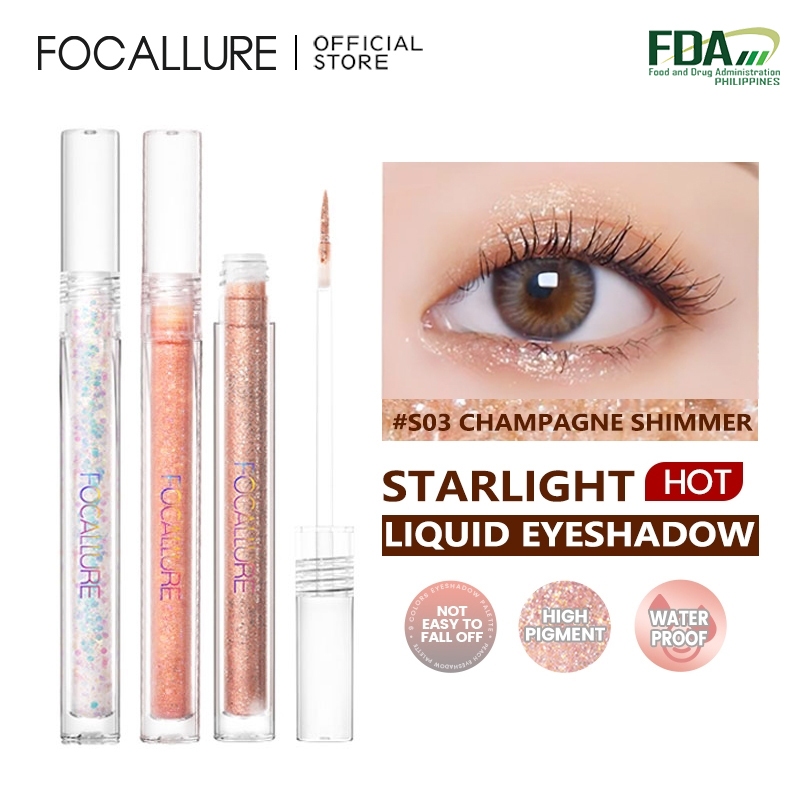 Focallure Starlight Liquid Eyeshadow Glitter Eyeshadow High Pigment 5 ...