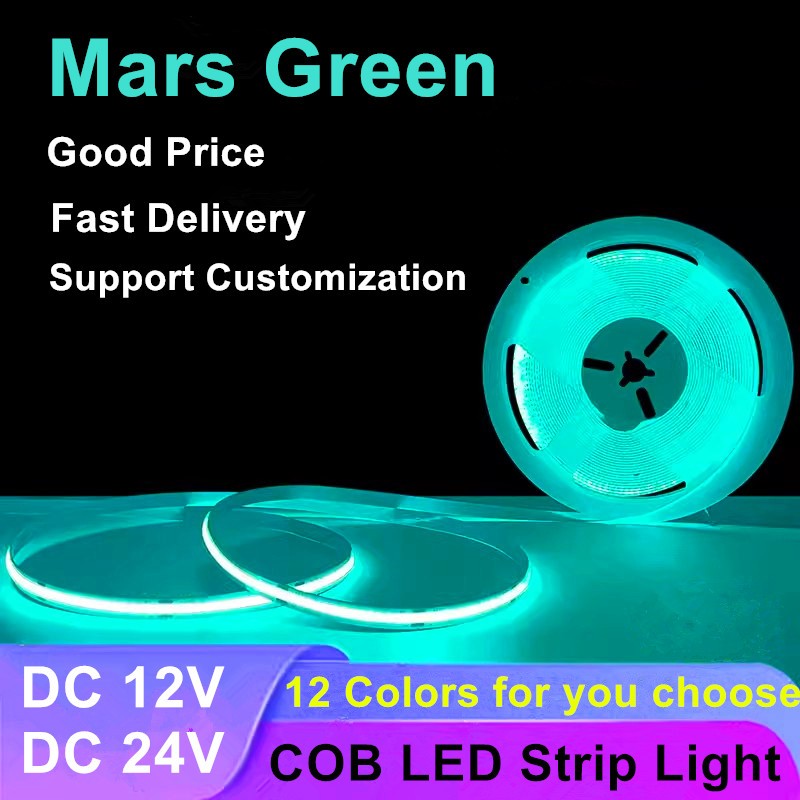 DC12V 24V COB LED Strip Light Flexible Red Mars Green Pink Yellow Ice ...