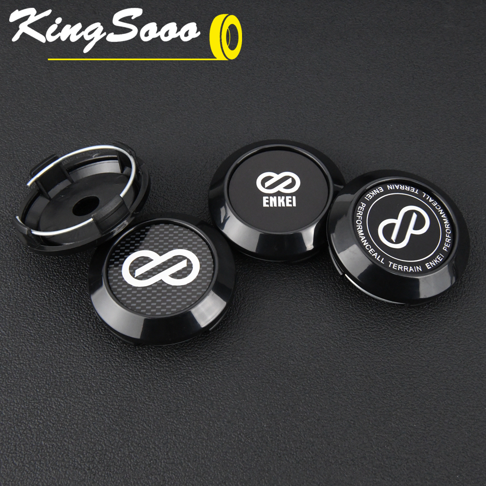 4PCS JDM Cap Sport Rim Cover Clip 60mm ENKEI Emblem Sticker Wheel ...