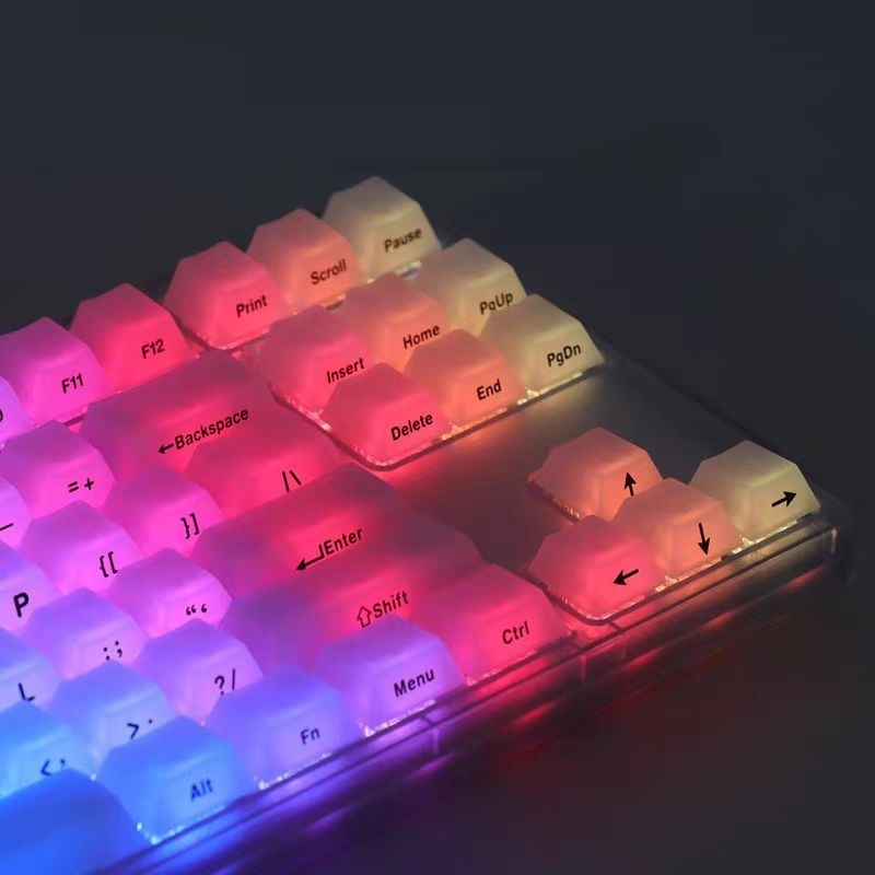 122 Keys Milky White Matte Keycaps Frosted Fog Transparent PC ABS ...