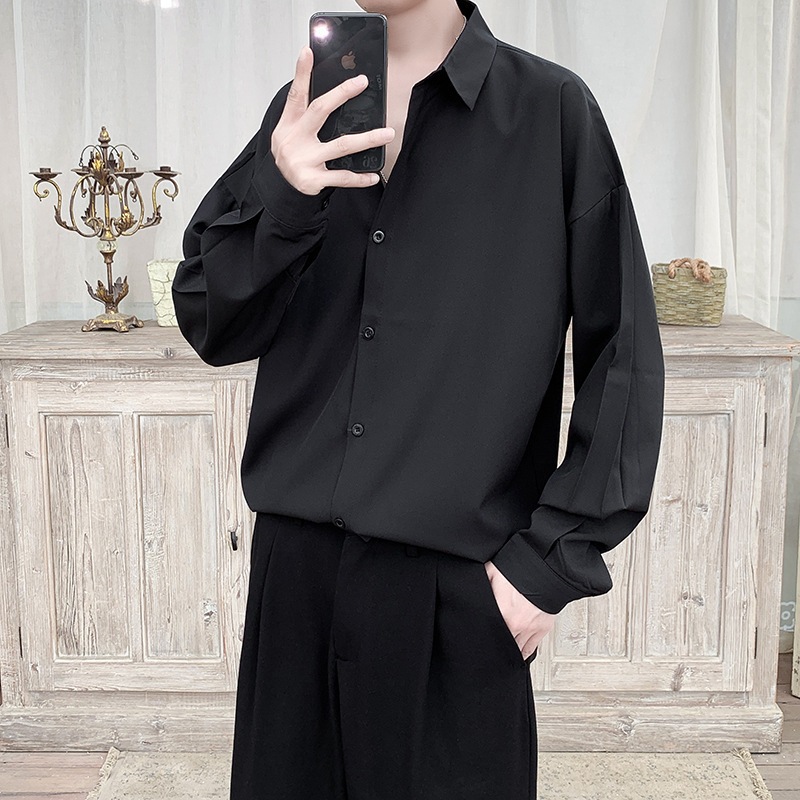 EVANTHE Classic Korean Men's Plain Casual Fashion Long Sleeve Polo Shirts for Men | Shopee ...