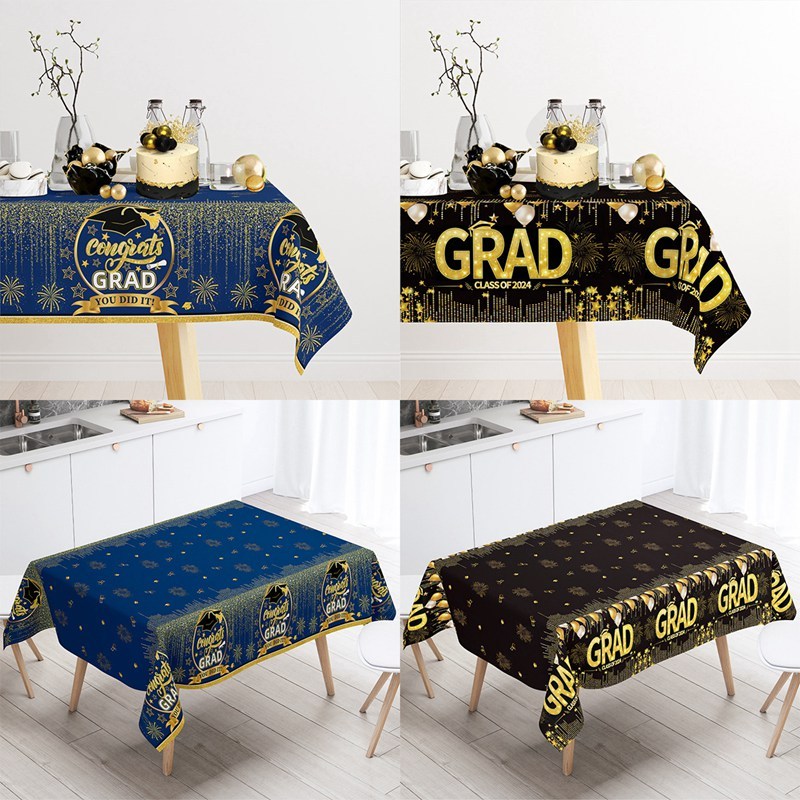 PE 220*130cm Congrats Grad Table Cover Grad Tablecloth Grad Table Cover ...