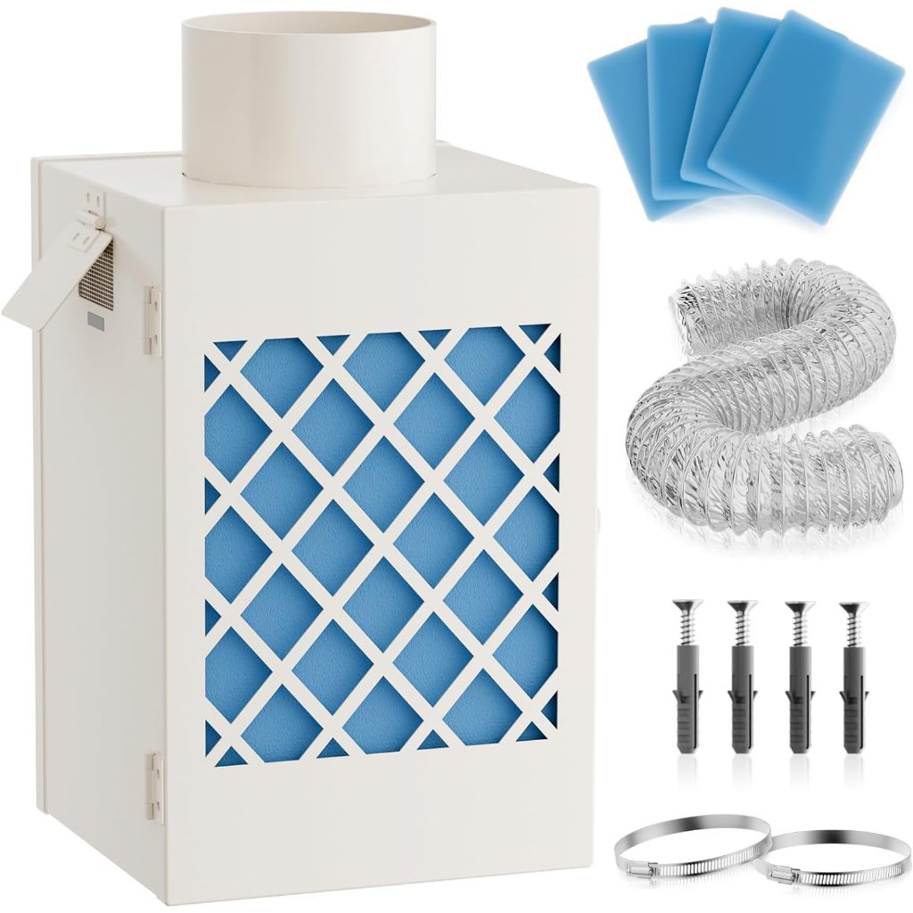 Indoor Dryer Vent, Metal Dryer Vent Box, Upgrade Safety Vent Flap, Lint ...