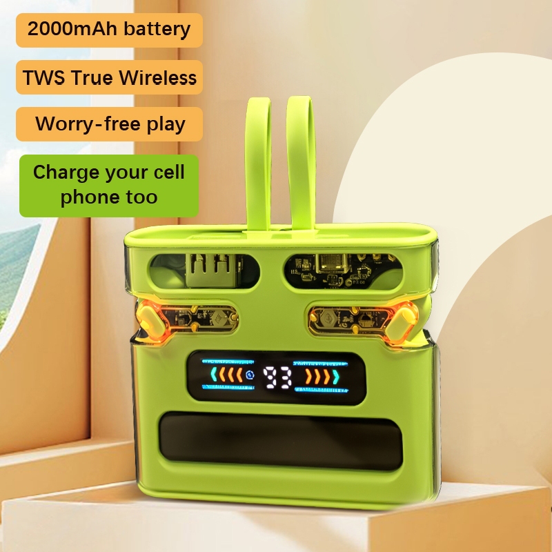 True wireless bluetooth headset, 2000mAh cell phone rechargeable ...