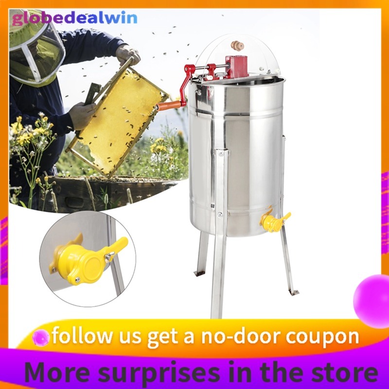 Globedealwin Beekeeper Extractor Honey Manual Stainless Steel 3 Frame ...