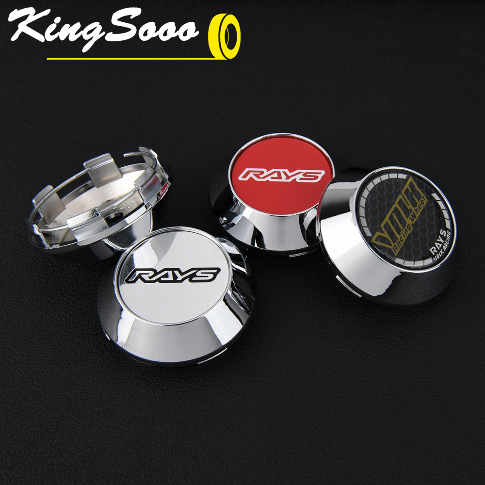 4PCS JDM RAYS Center Cap Sport Rim 62mm Clip VOLK Emblem Sticker Wheel ...