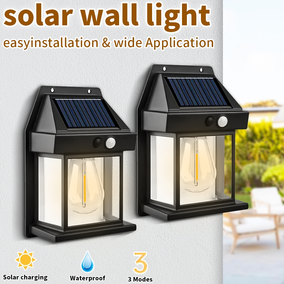 Solar Outdoor Wall Lights HOT LED Motion Sensor Waterproof Solar Wall Light Body Sensing Three ...