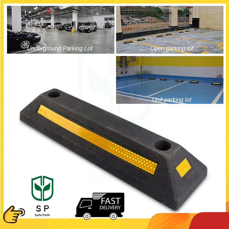 【SP】Car Heavy Duty Rubber Parking Stopper With Dynabolt Parking Wheel ...