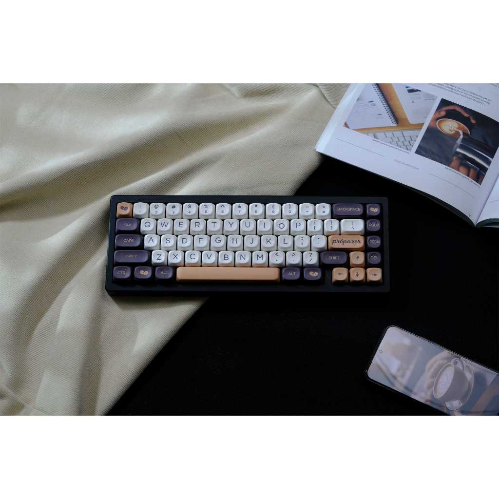 GMK Coffee keycaps, 126 Keys keycaps MOA Profile DYE-SUB Personalized ...