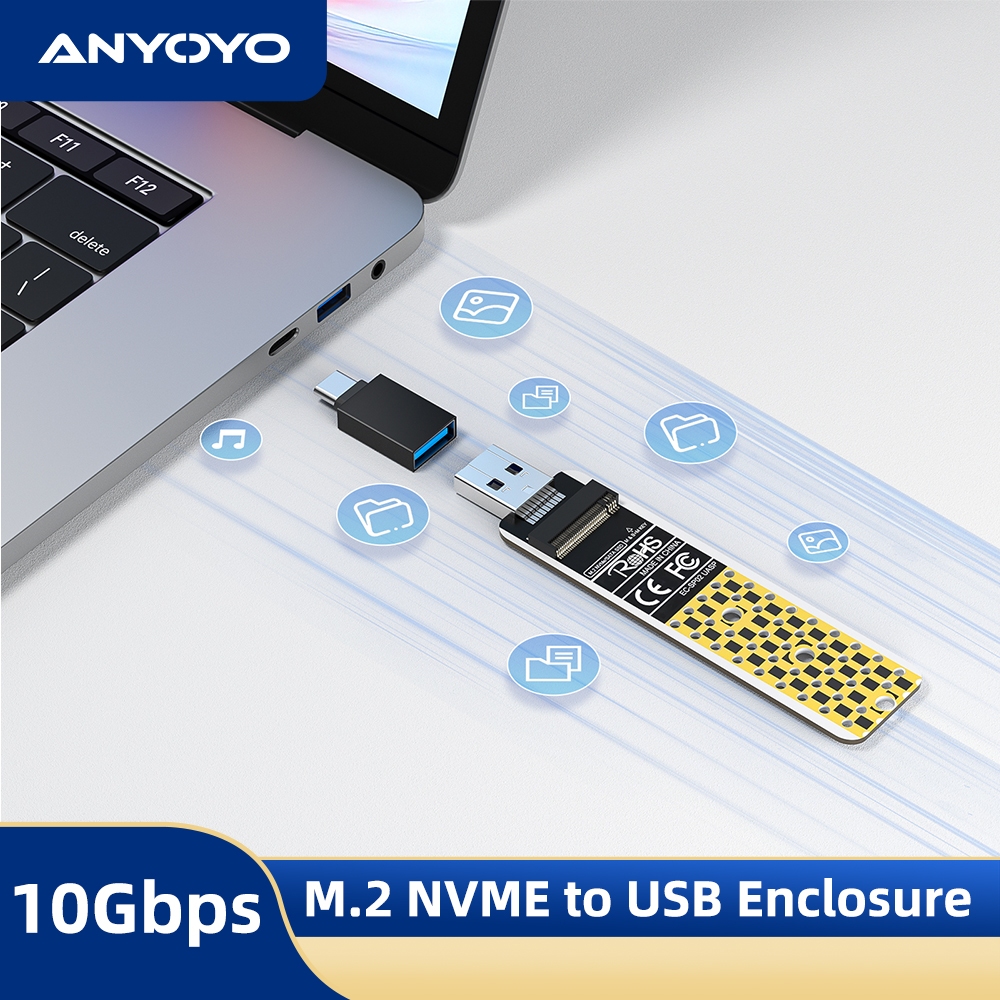 ANYOYO M.2 NVME to USB Adapter USB 3.1 Gen2 10 Gbps SSD Adapter Card ...