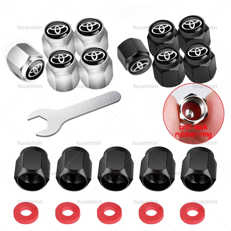 5Pcs Toyota Metal Car Tires Valve Stem Caps For Toyota All Model TRD GR ...