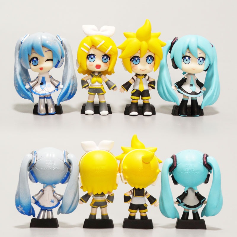 4Pcs/Set Virtual Idol Singer Hatsune Miku Figure Vocaloid Kagamine Rin ...