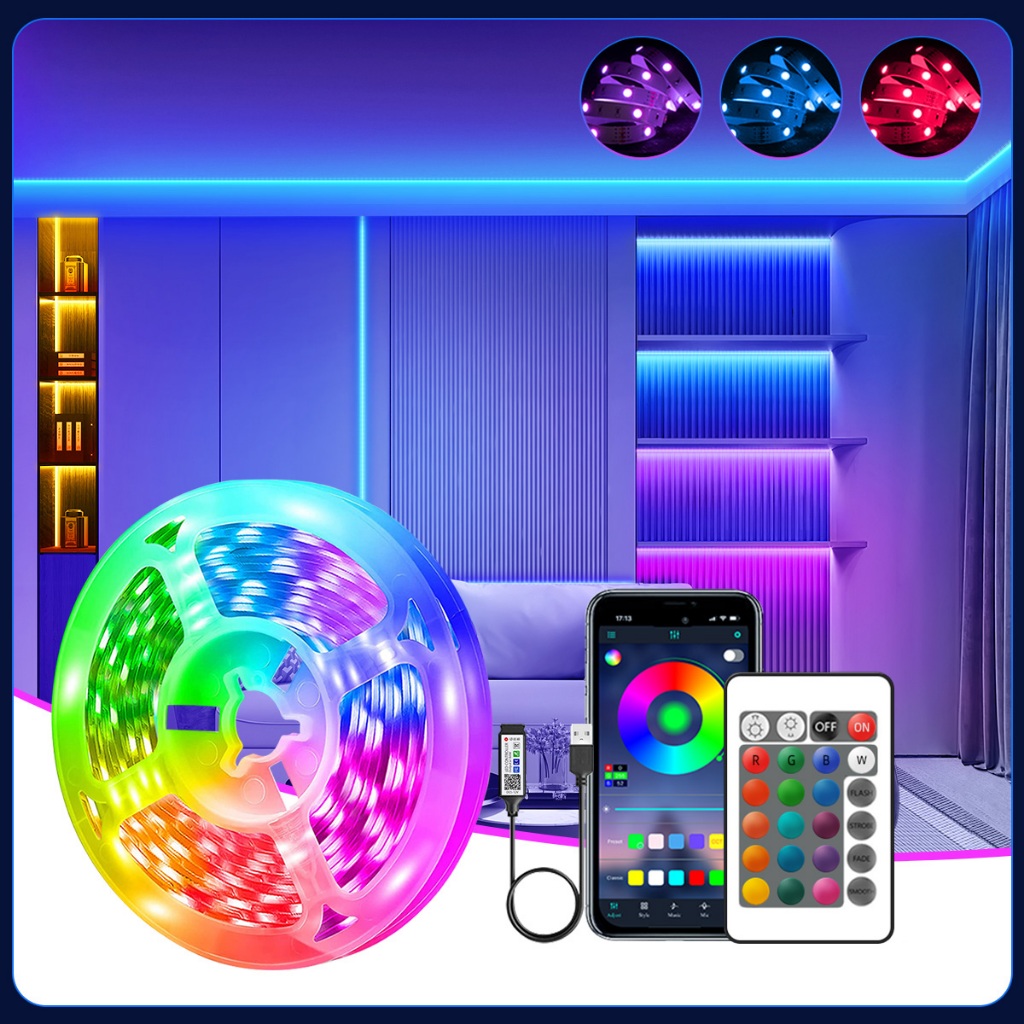 LED Strip Lights TV Backlight RGB App+Remote Control Music Smart ...