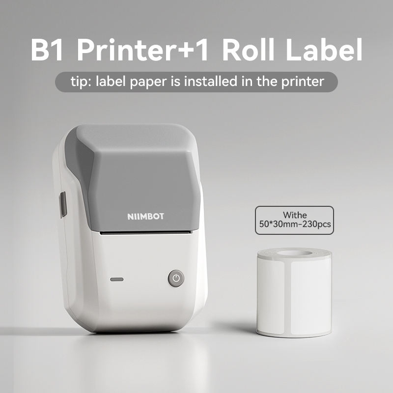 Niimbot B1 Label Printer Portable Bluetooth Smart Label Inkless Label ...