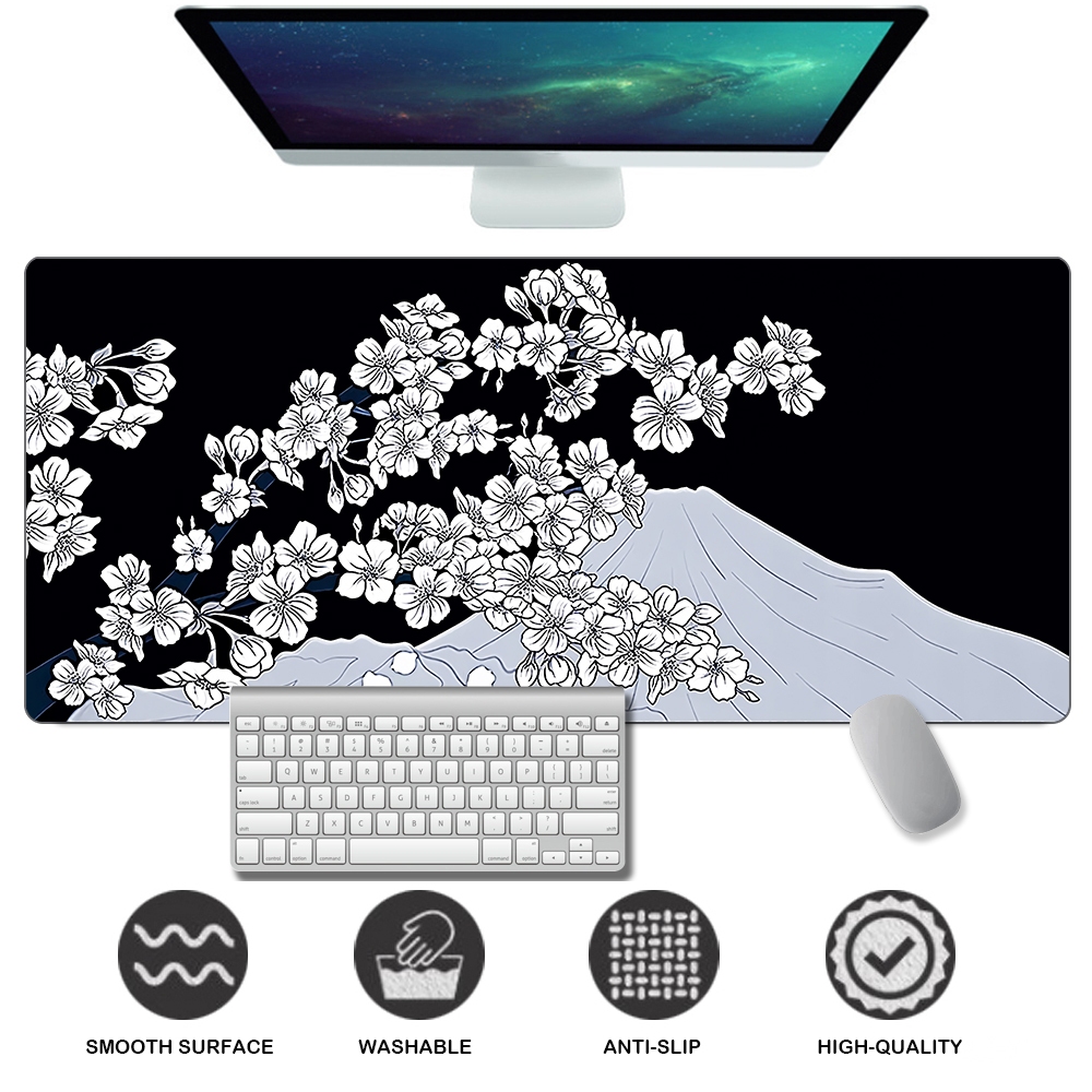 Japan Cherry Blossom Mouse Pad Gray Laptops Gaming Deskmat Sakura ...