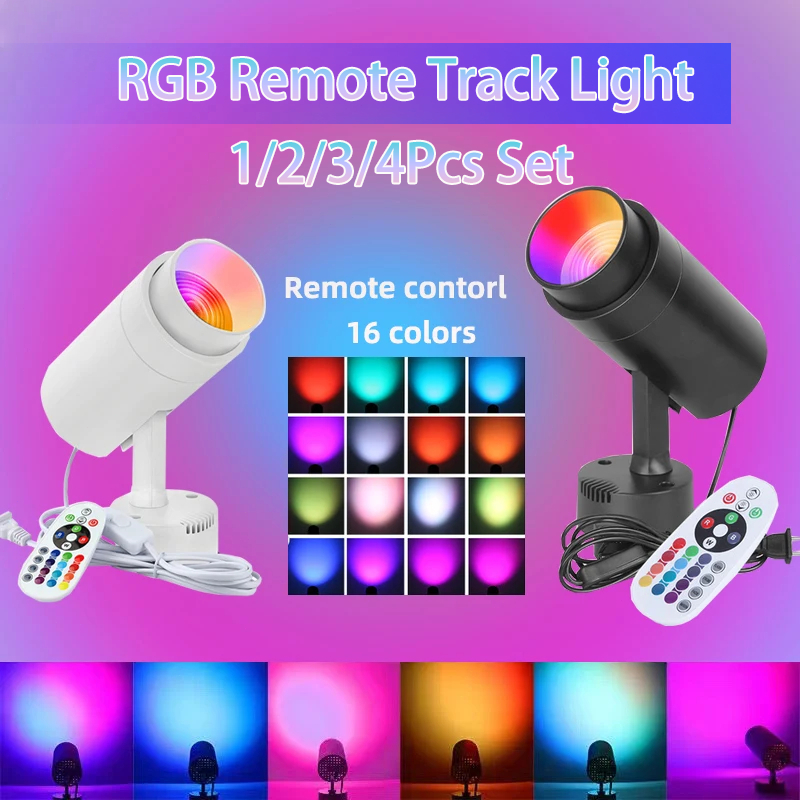 Track Light LED RGB Spotlight Color Set Stage Lighting Fixture Lamps ...