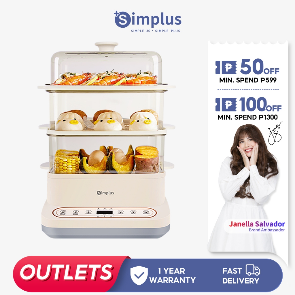 Simplus Electric Food Steamer Multifunction Smart Timer Egg Boiler 3 ...