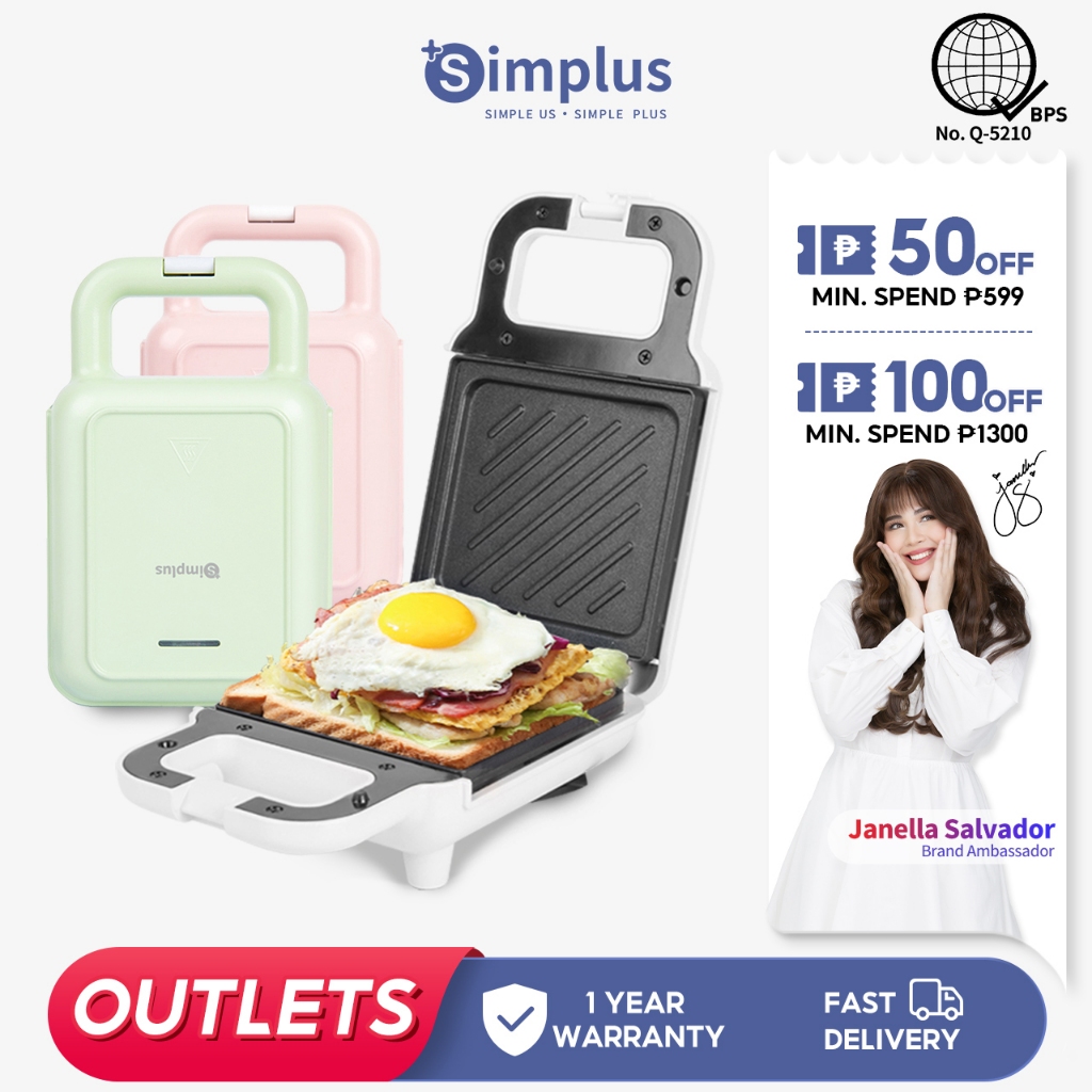 Simplus Sandwich Maker Bread Toaster Multifunctional Breakfast Machine Non Stick | Shopee ...