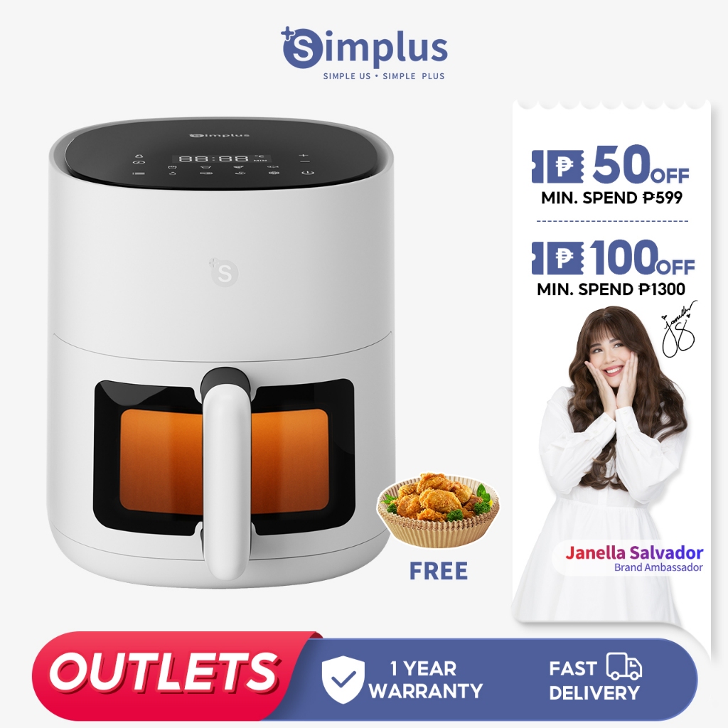 Simplus Air Fryer 5L Viewable Window Digital Touch Screen Oil Free ...