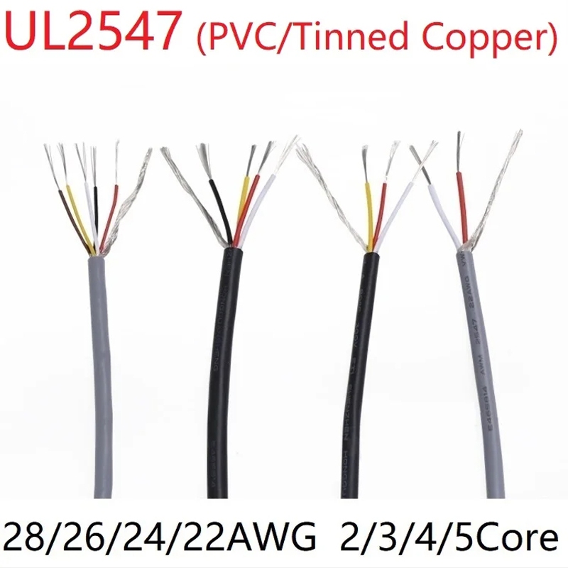 UL2547 Shielded Wire 30 28 26 24 22 20 AWG PVC Insulated Tinned Copper Cable 2 3 4 5 6 8 Core ...