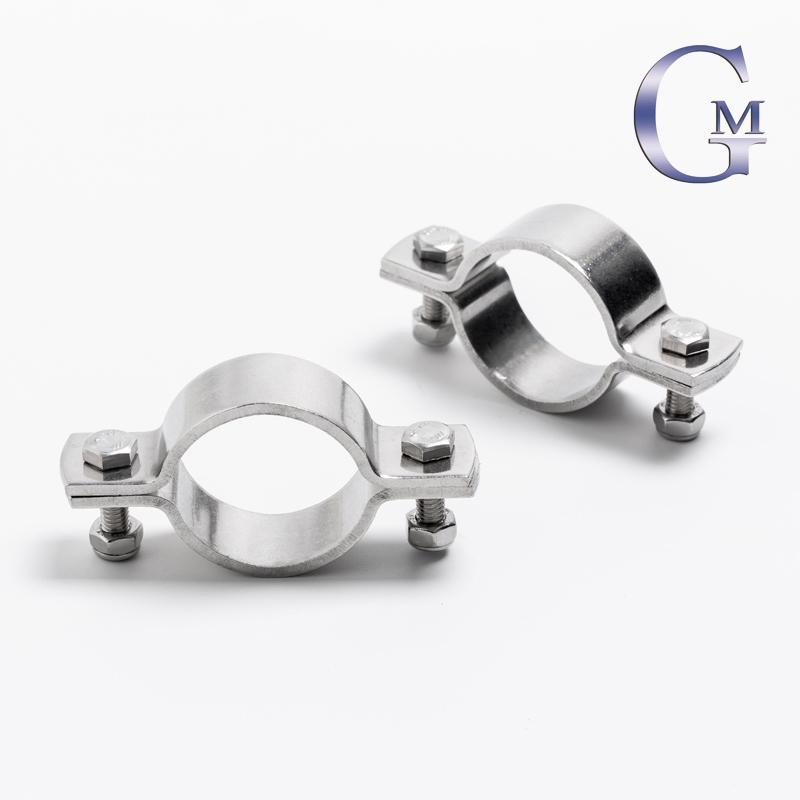 304 Stainless Steel Sanitary Pipe Clamp Clips Support Tube Bracket Pipe ...