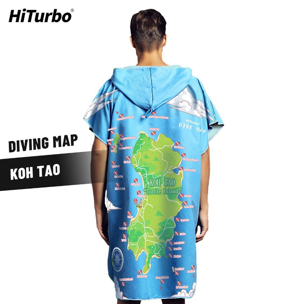 Hiturbo Map of Southeast Asia quick dry changing robe microfiber beach ...