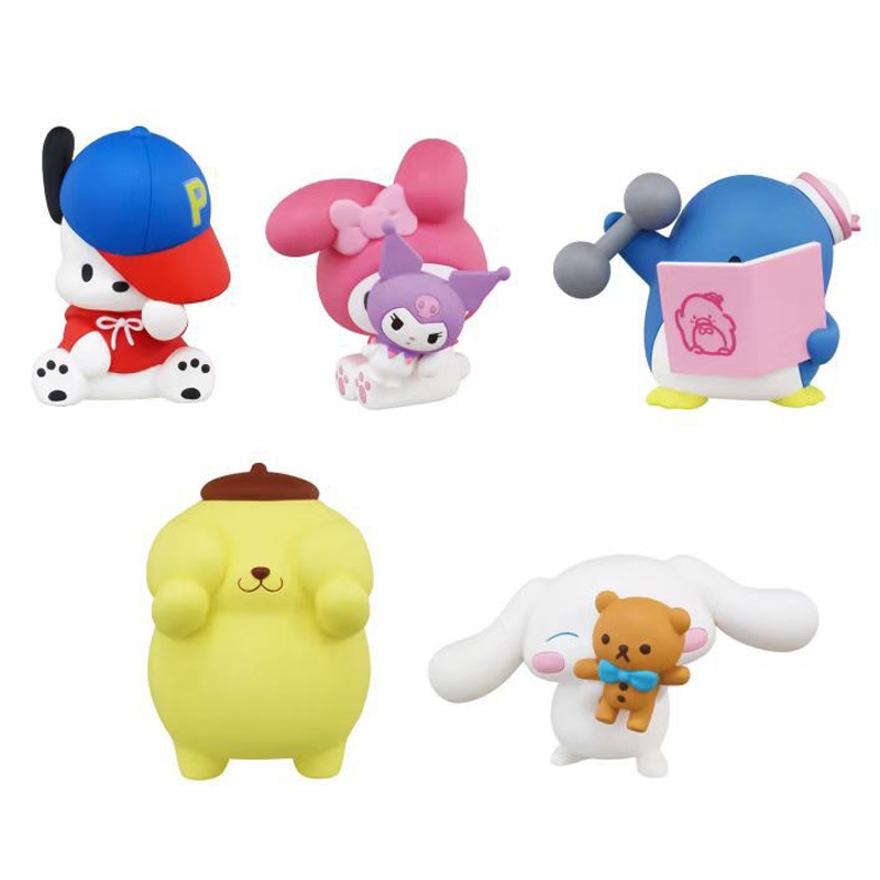 5Pcs/Set 4cm Anime My Melody Figure Kuromi Pochacco Cinnamoroll Pom Pom ...