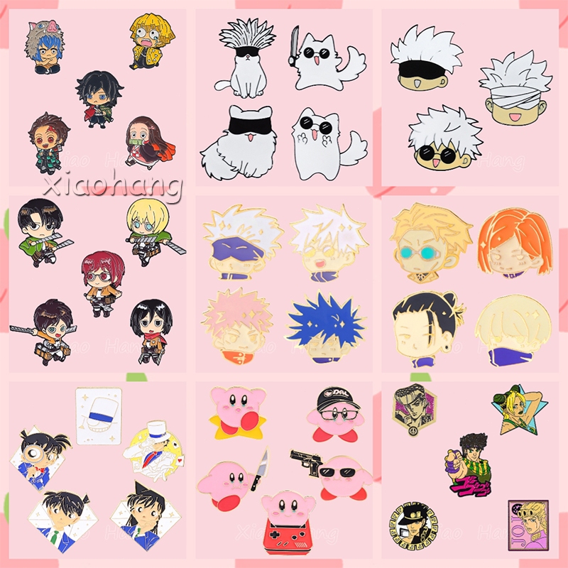 3-6pcs/set Anime HunterXHunter Enamel Pins Demon Slayer JOJO Totoro ...