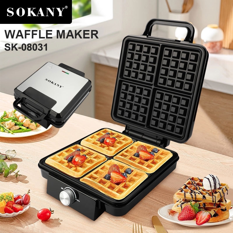 SOKANY Waffle Maker Heavy Duty Electric Waffle Maker Big Size 1500W ...