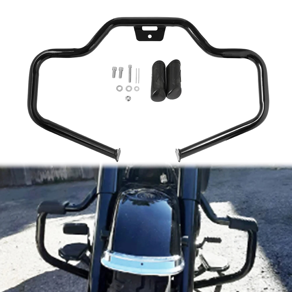 Motorcycle Black Mustache Highway Engine Guard Crash Bar Protector For ...