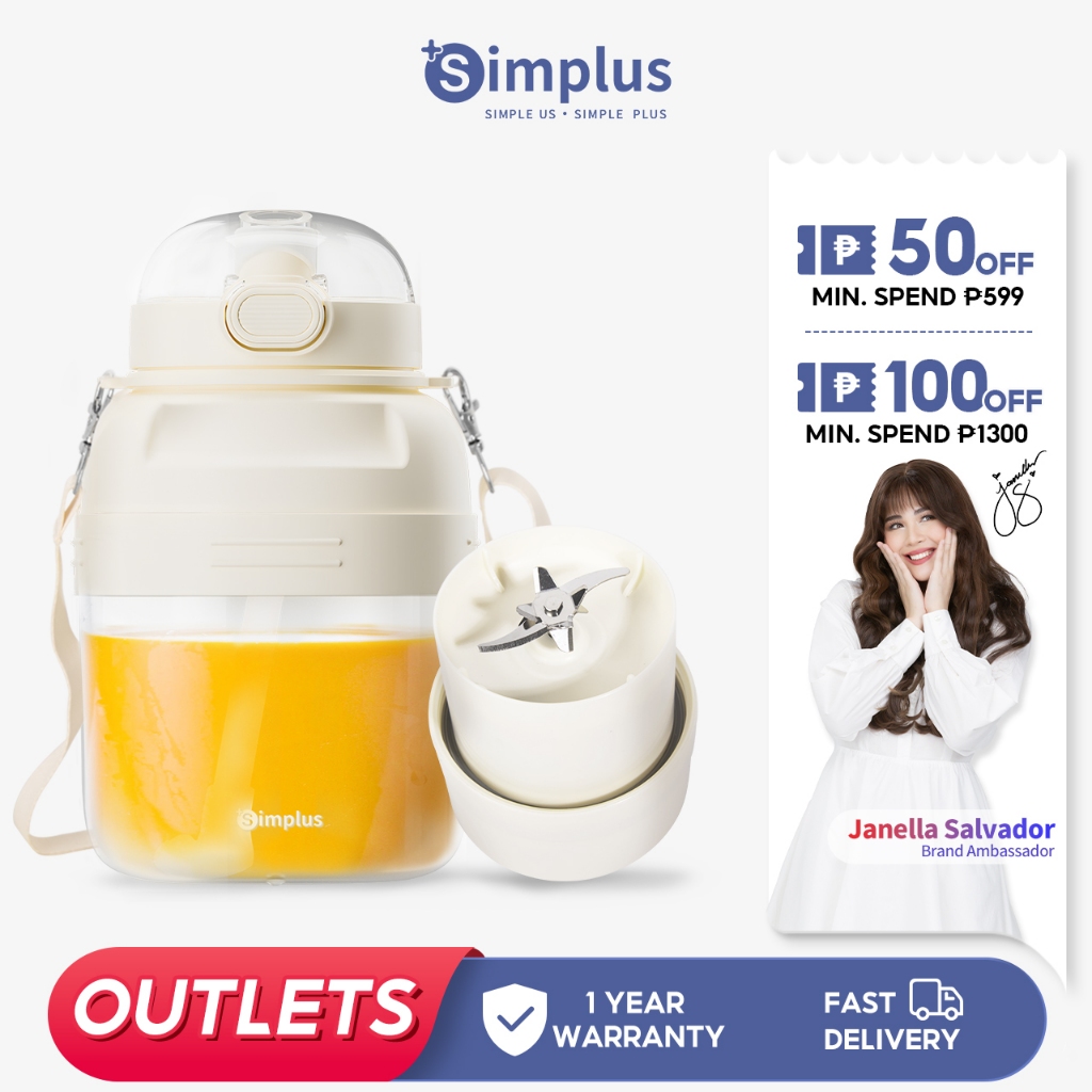 Simplus Blender Juicer 1000ML Bottle Blender with 10 Blades USB Rechargeable Portable for Home ...