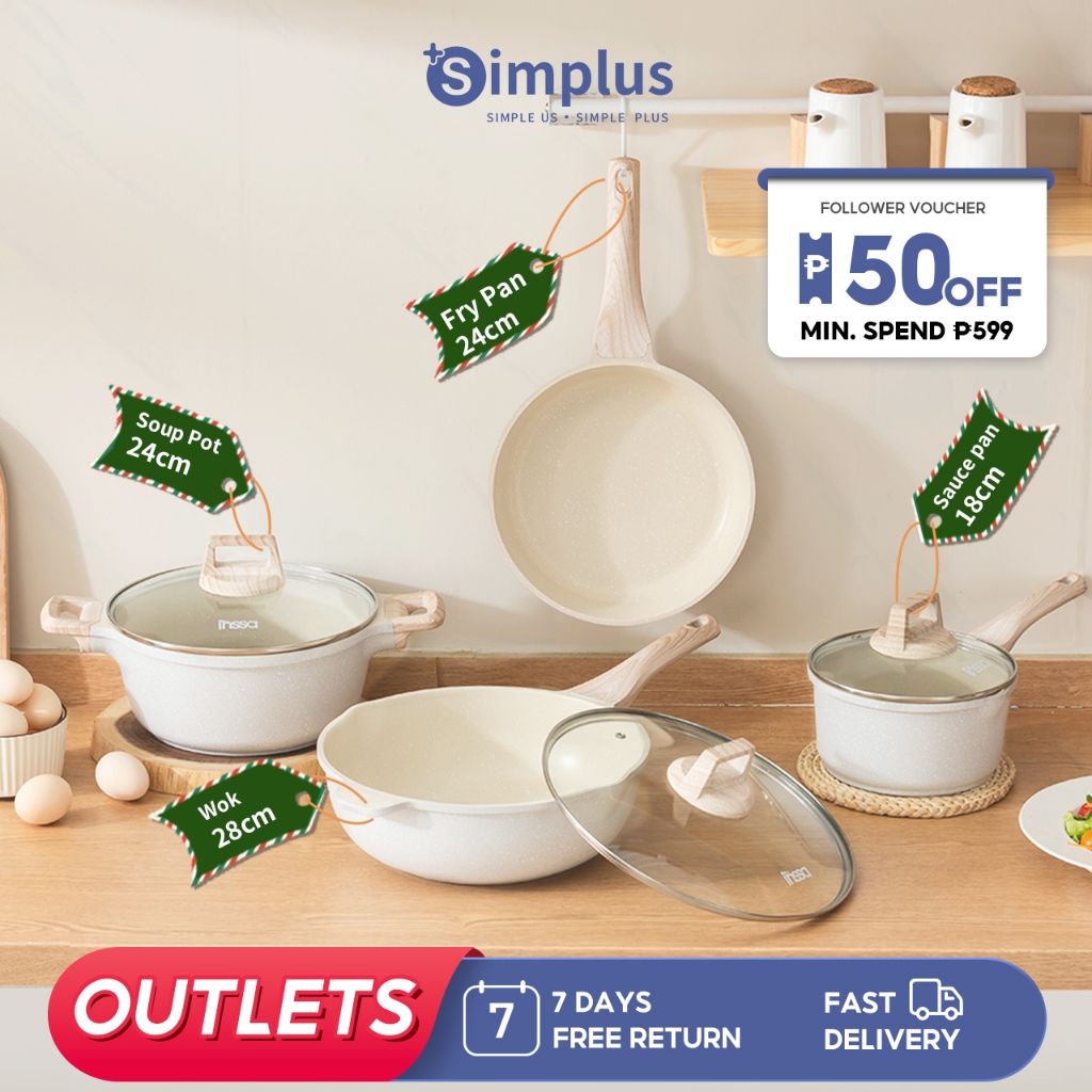 Simplus Nonstick Pots and Pans With Lid Cookware Set PFOA Free Suitable ...