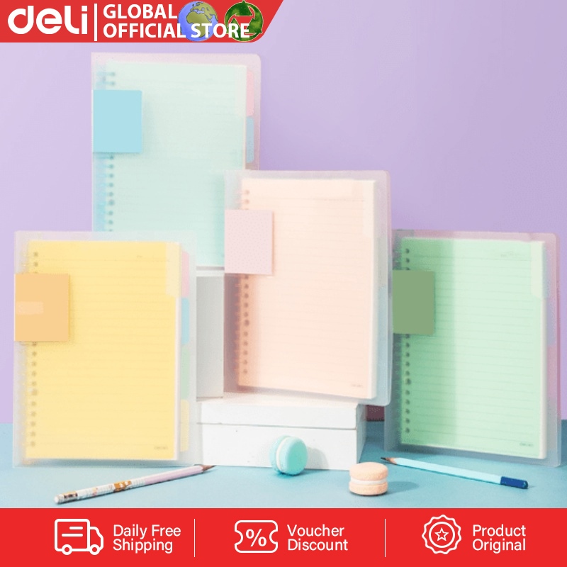 Deli Binder Notebooks Sweet Color Loose Leaf Refillable Notebook 60 ...