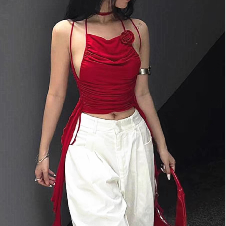 Women's Fashion Sexy Solid Color Camisole Girls Slim Casual Halter Tops ...