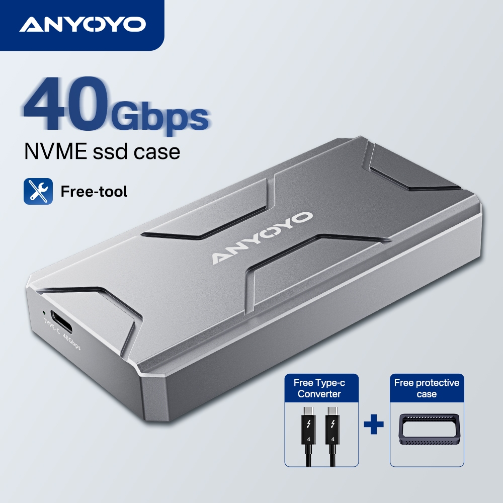 ANYOYO Thunderbolt4 USB 4.0 M.2 Nvme Enclosure 40Gbps NVME M.2 SSD ...