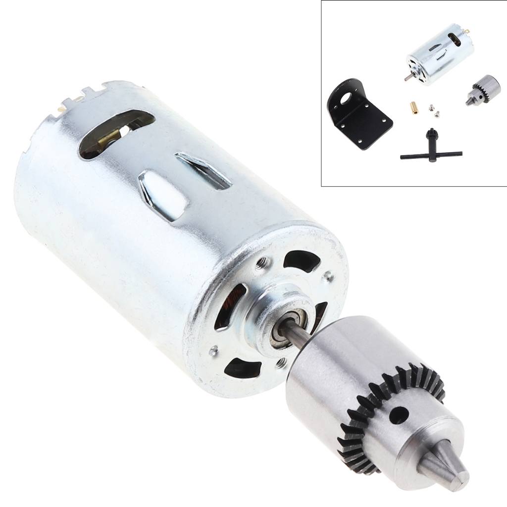 DC 12V-36V 555 Motor Bench Drill with 0.3-4mm JTO Chuck and Mounting ...