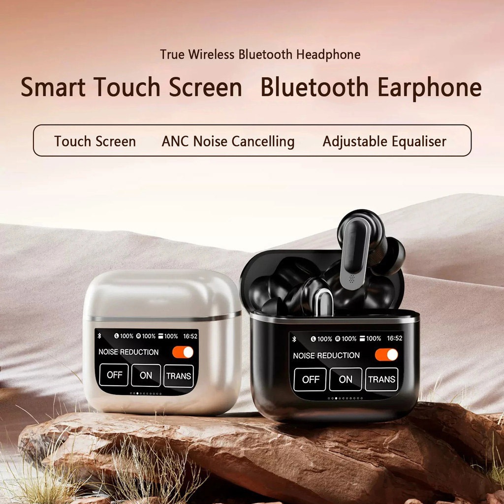 Bluetooth headset with touch screen, colorful noise reduction function ...