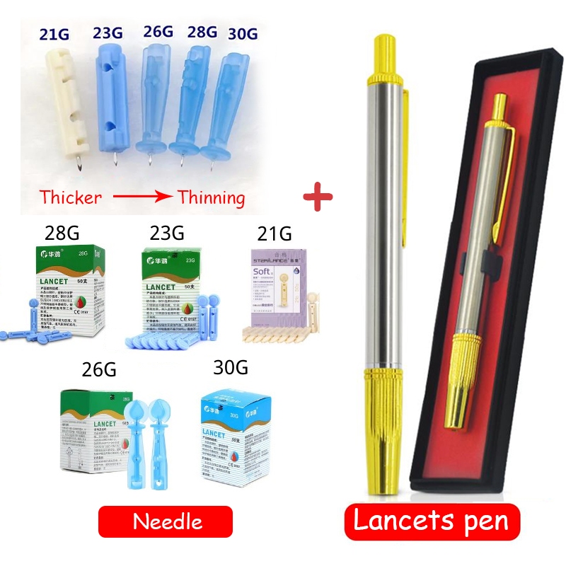 Pure Copper Lancing Pen+50pcs Lancets Bekam Lancet Pen & lancing ...