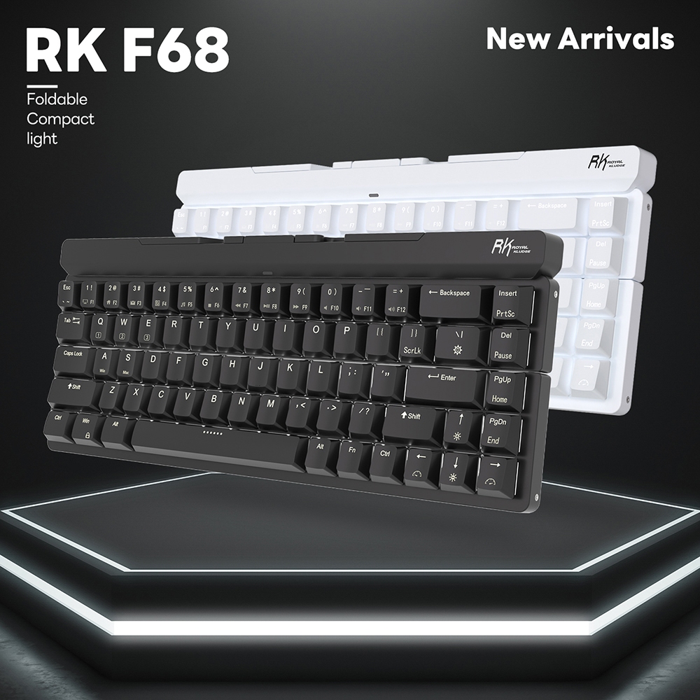 ⚡NEW⚡Business keyboard RK F68 Foldable Mechanical Keyboard Dual Mode ...