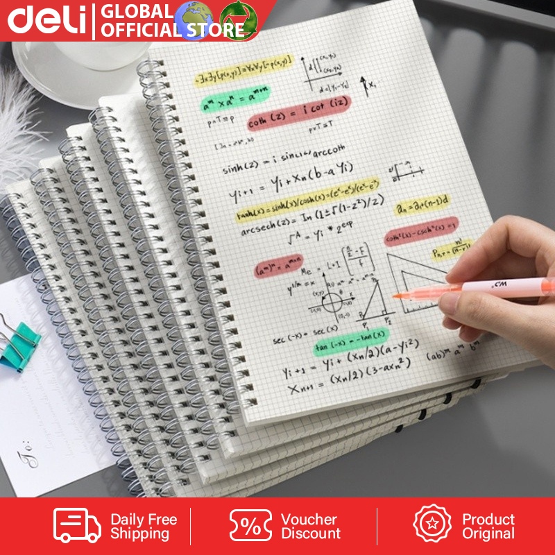 Deli Binder Spiral Notebooks 60 Sheets Thickened Paper Loose-Leaf ...