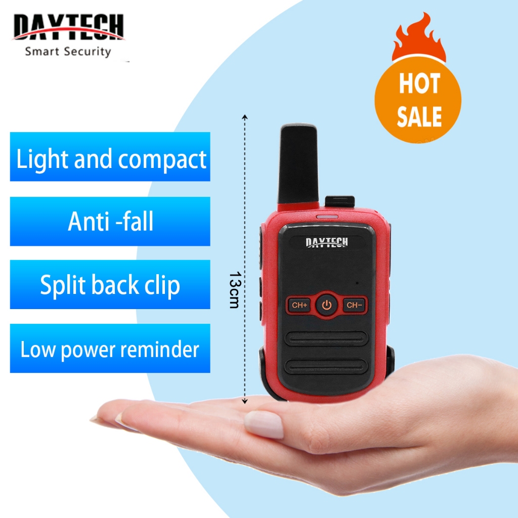 Daytech Mini Walkie Talkie 2 Units 1-3km Long Range 16 Channels Portable Woki Toki WT14 | Shopee ...
