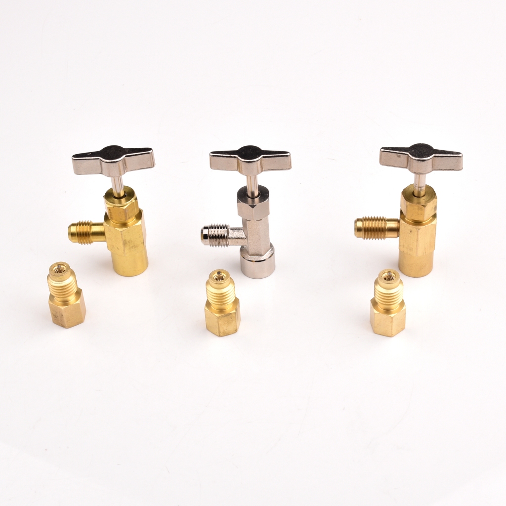 R134A Self-Sealing Can Tap with R134A Tank Adapter, 1/2’’ Acme to 1/4 ...