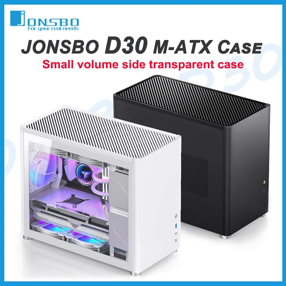 JONSBO D30 M-ATX Case White/Black/Silver Aluminum Housing Side ...
